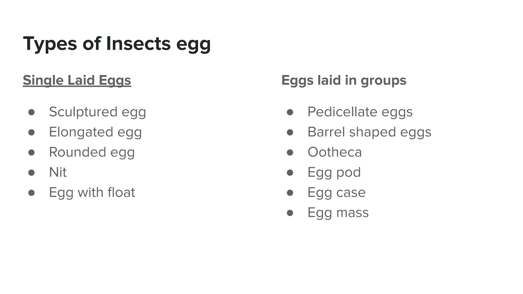 Types of Insects eggs and Pupae slideshare | PDF