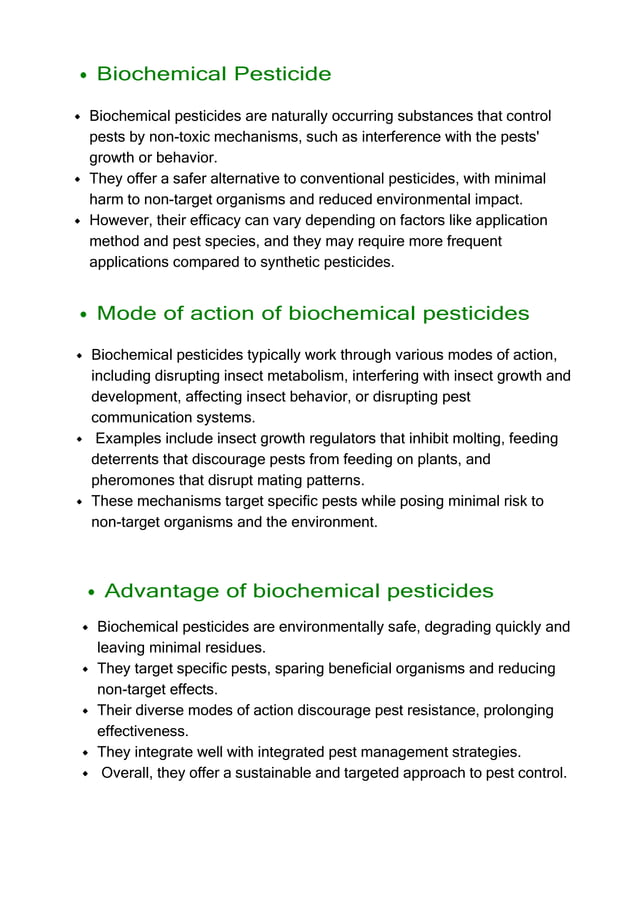 Biopesticides for insect control in Agriculture | PDF