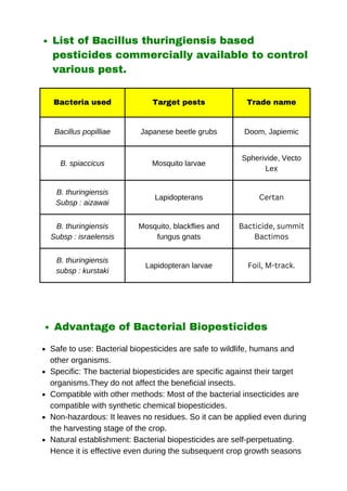 Biopesticides for insect control in Agriculture | PDF