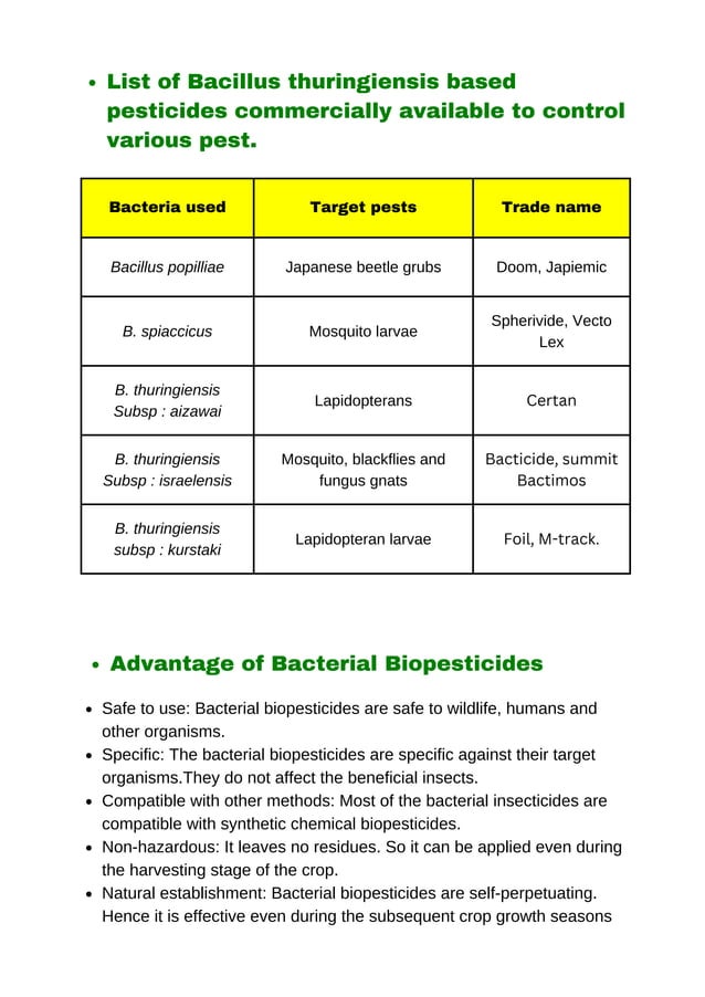 Biopesticides for insect control in Agriculture | PDF