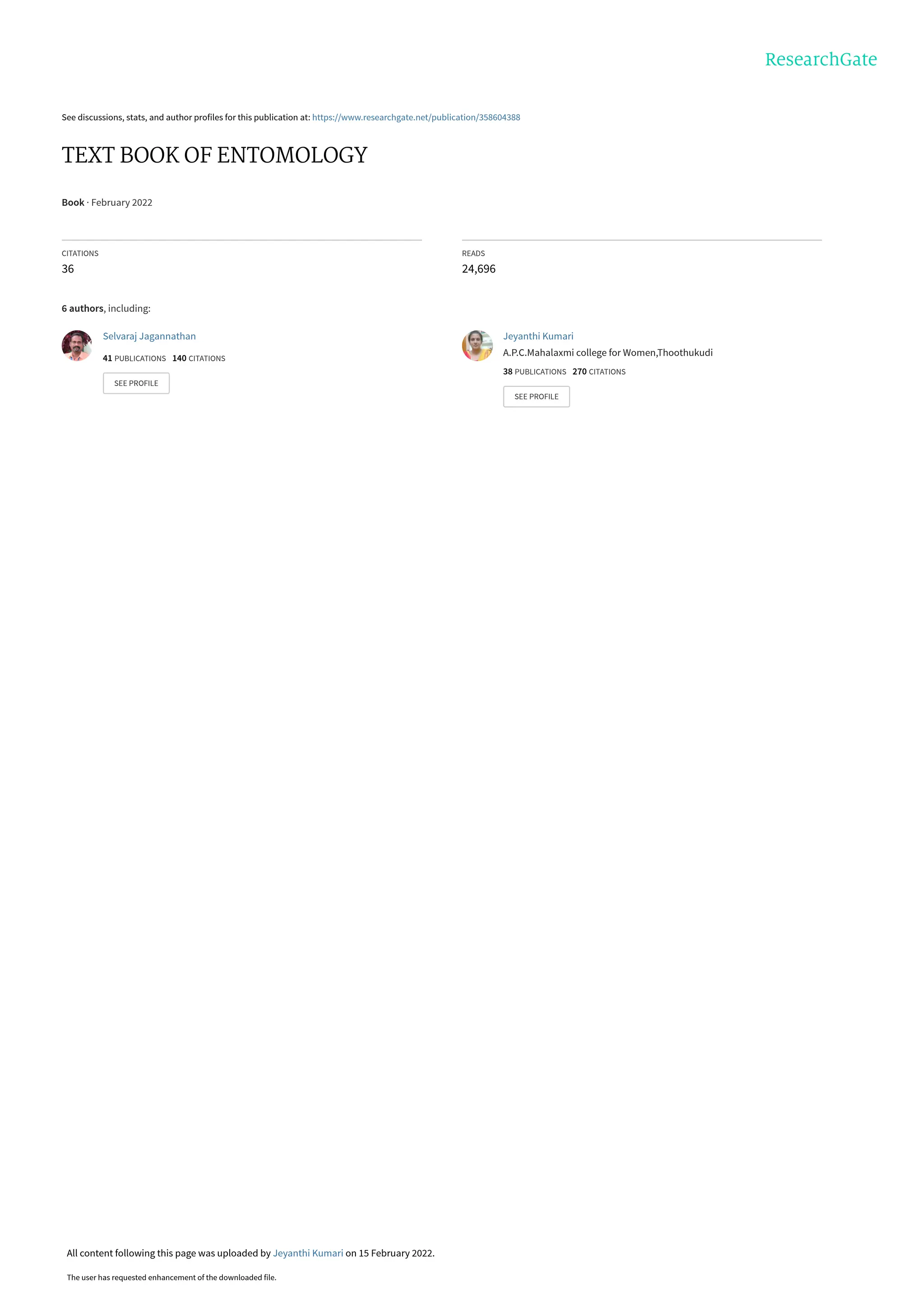 Entomology Book new and in PDF format for students | PDF