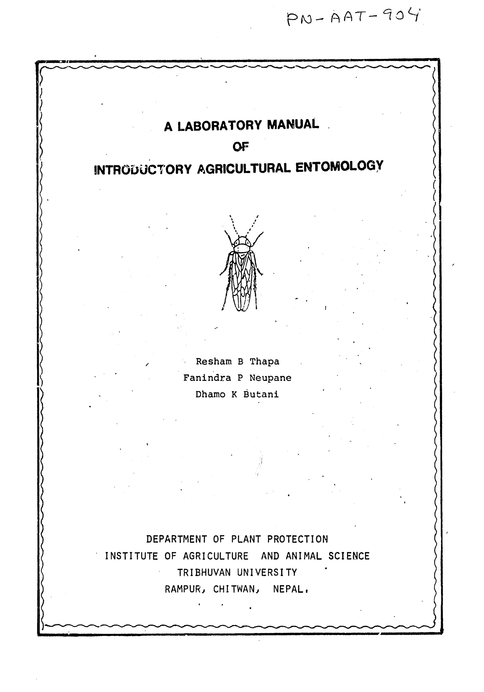Entomology handbook for students and lectures | PDF