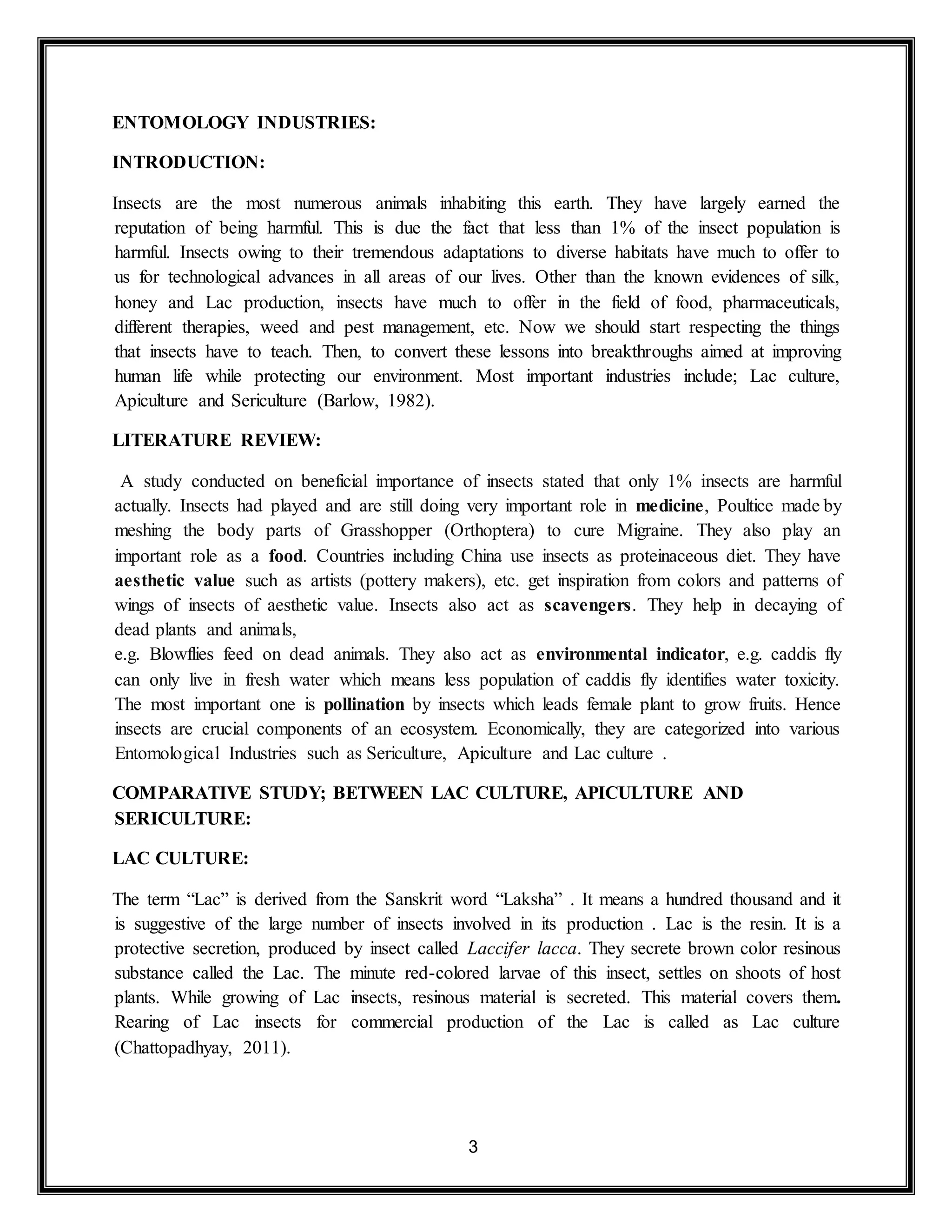 Entomology industries assignment 2 ento | DOCX