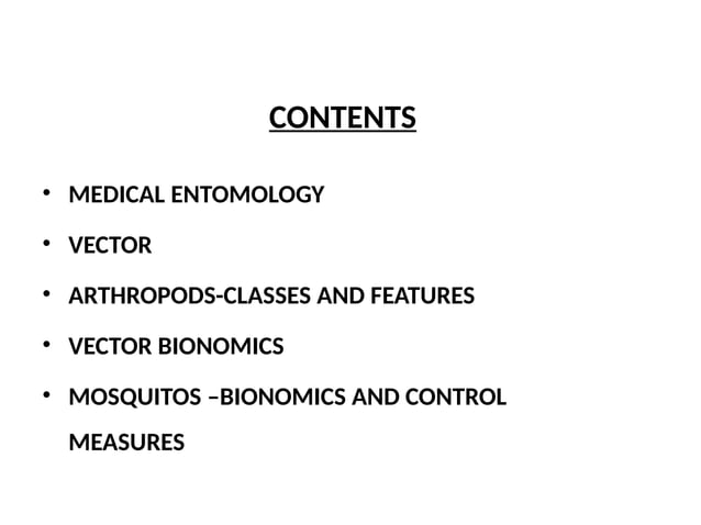 Medical Entomology Vector Bionomics.pptx | Infectious Diseases ...