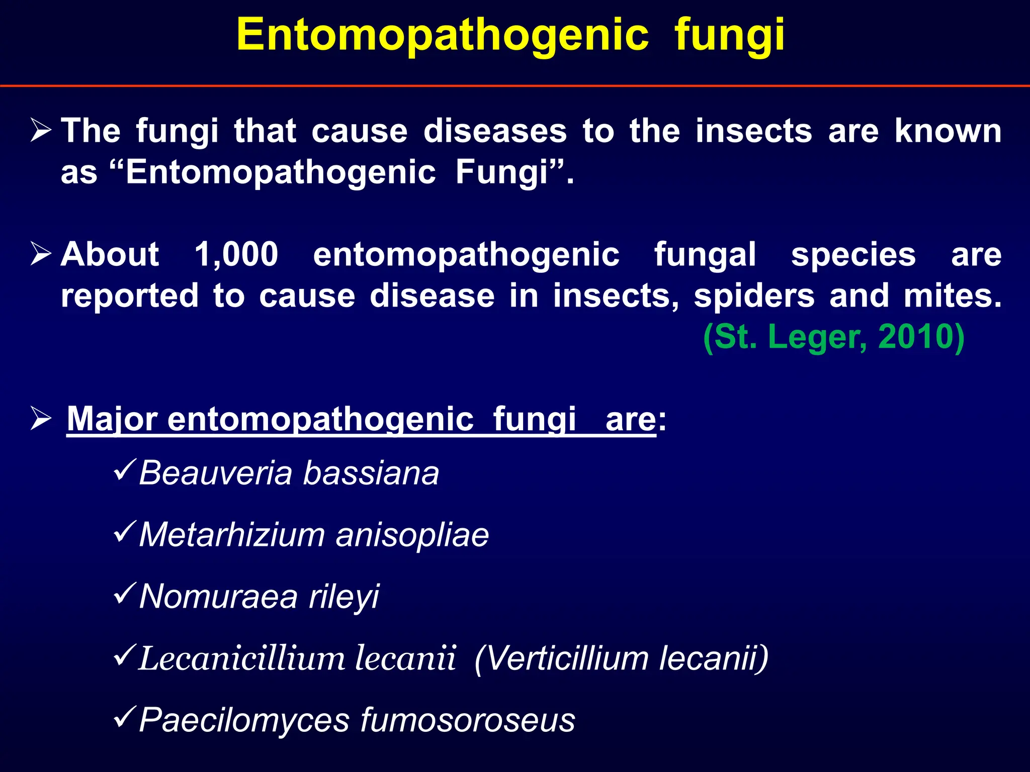 Introduction, Mode of action and advantage of Entomopathogenic fungi.ppt