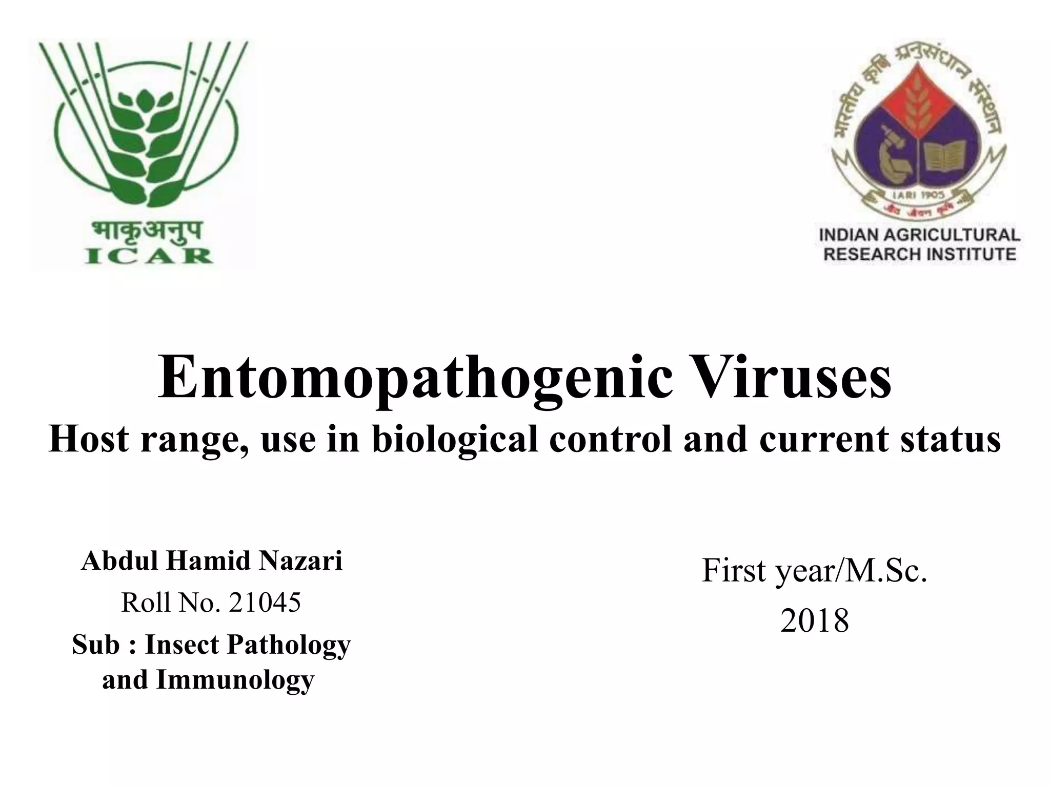 Entomopathogenic viruses | PPTX