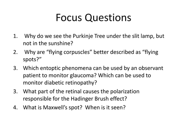 Entoptic phenomena | PDF | Eye and Vision Conditions | Diseases and ...