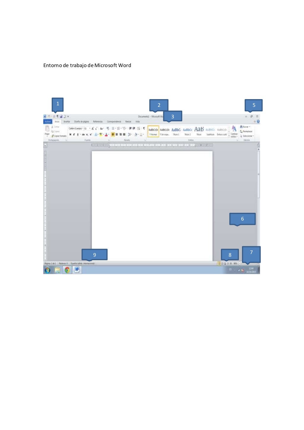 Entorno de trabajo de microsoft word Entorno de trabajo de microsoft word
