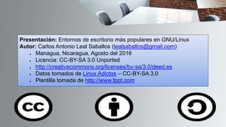 Entornos de escritorio más populares de gnu | PPTX