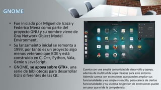 Entornos de escritorio más populares de gnu | PPTX