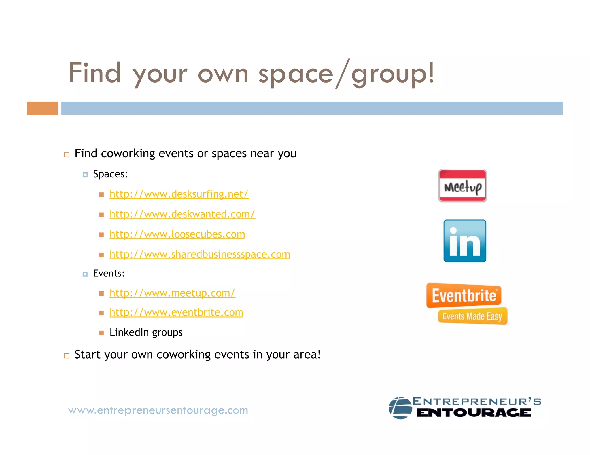 Entourage coworking ivaa presentation | PDF | Small and Medium-sized ...