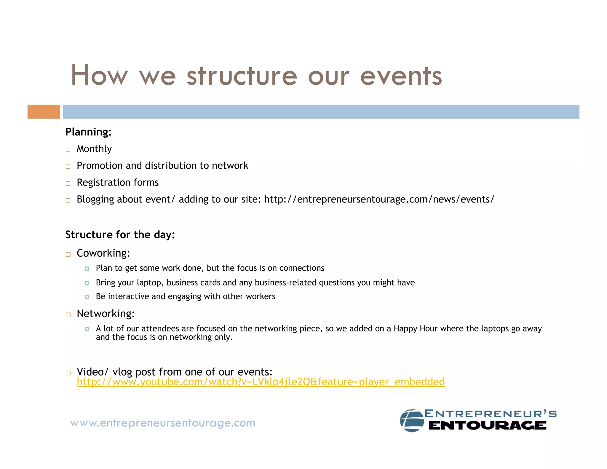 Entourage coworking ivaa presentation | PPT