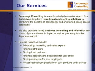 Entourage Introduction(E) | PPT | Resume Writing and Advice | Job Search