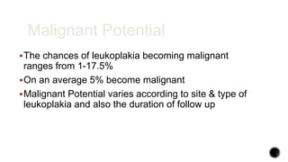 ENT presentation about leukoplakia and erythroplakia | PPT