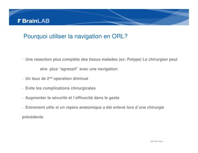Presentation ORL / CMF 2008 | PPT