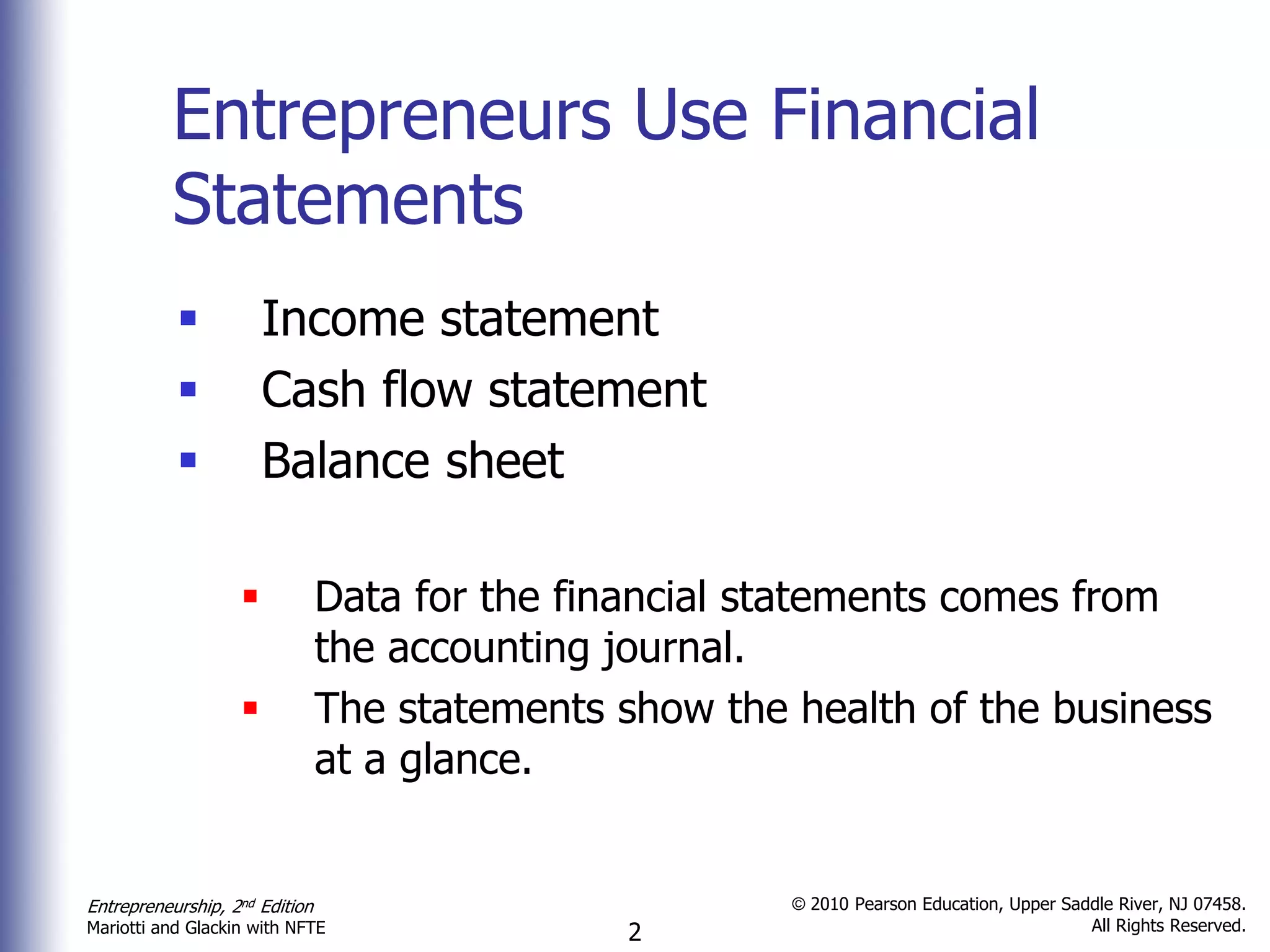 Entrepreneurship Ch 8 PPT Fin Statements.ppt