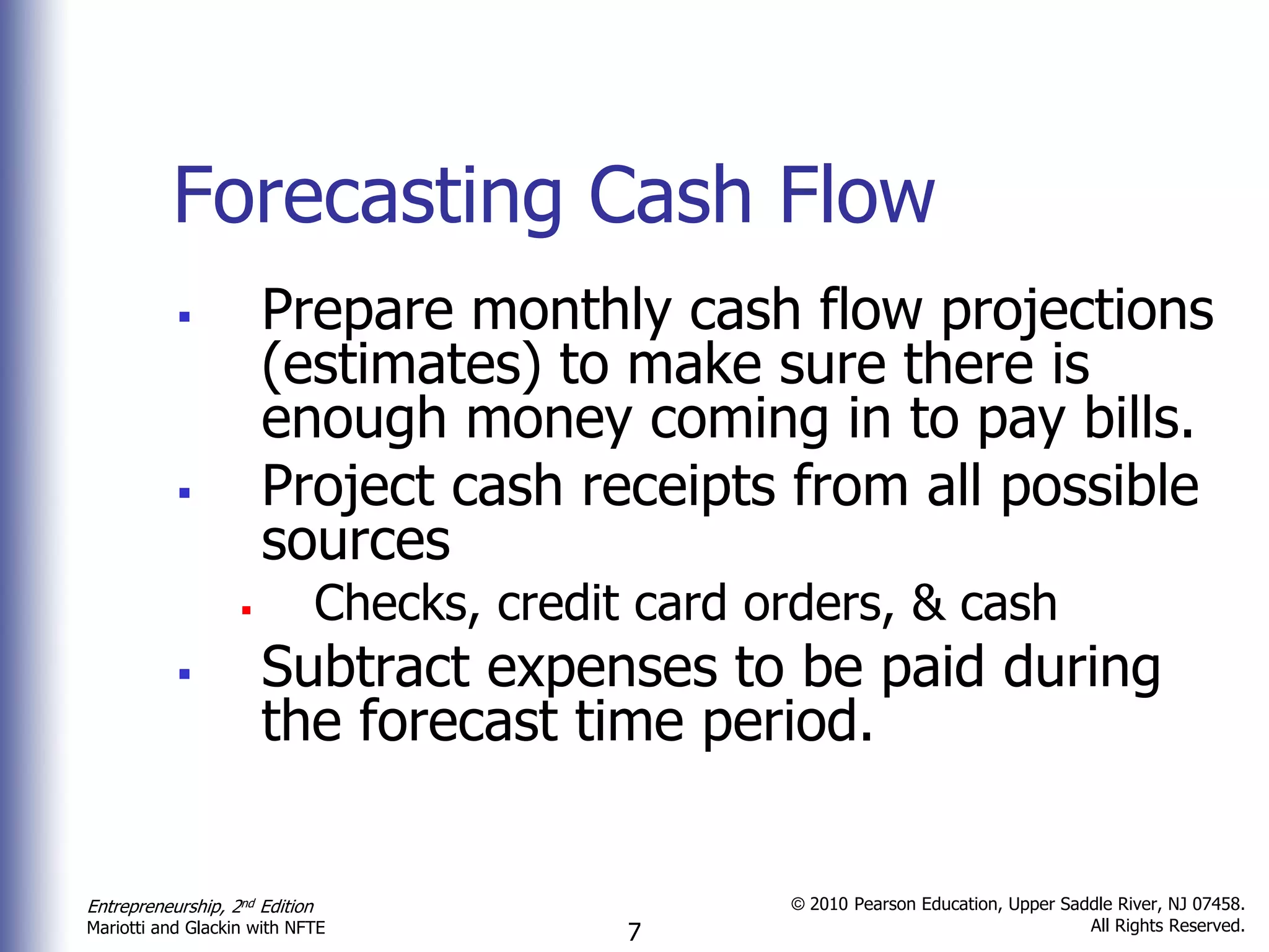 Entrepreneurship Ch 9 PPT Cash Flow.ppt