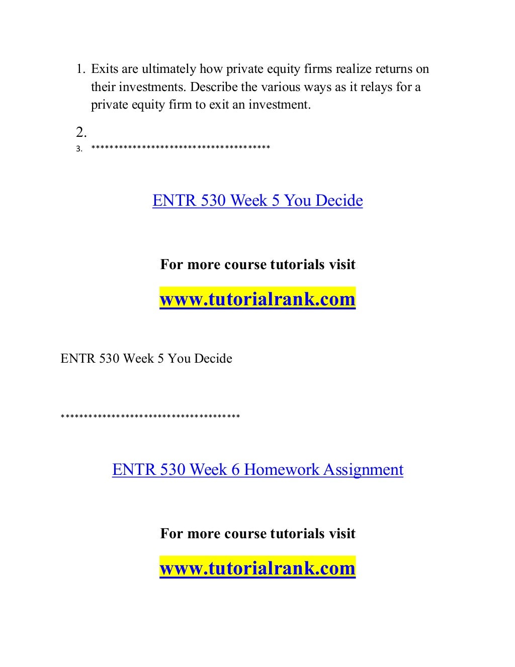 ENTR 530 Effective Communication - tutorialrank.com