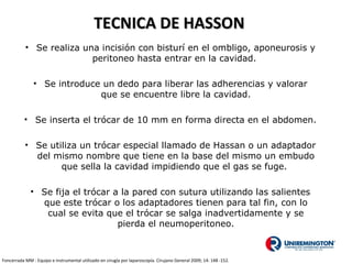 TECNICAS DE ENTRADA EN LAPAROSCOPIA | PPT