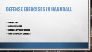 defense exercises in handball | PPTX