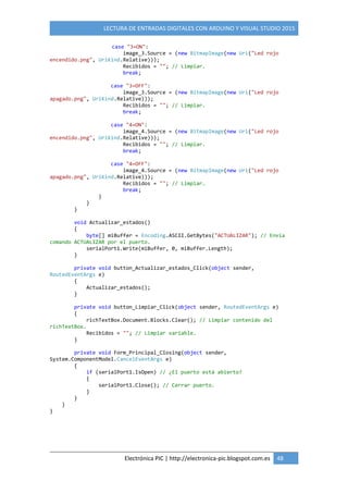 Entrada digital con arduino y visual studio 2015 | PDF