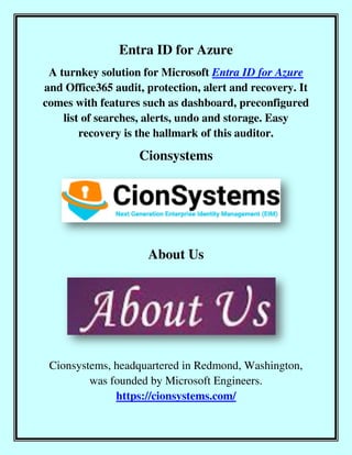 EntraID for Azure, USA, cionsystems.com.pdf