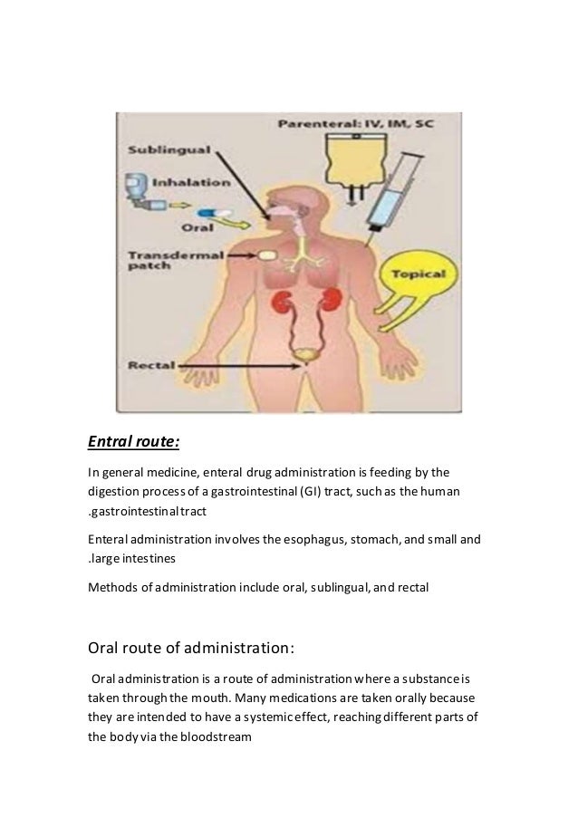 Enteral route of adminstration Enteral route of adminstration