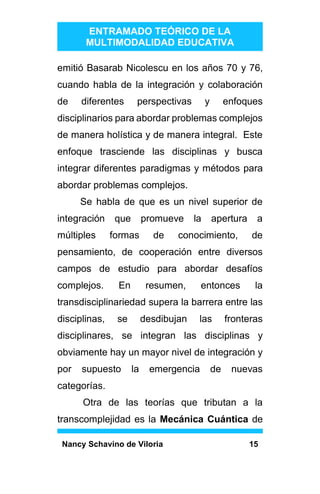 Entramado Teórico de la Multimodalidad Educativa | PDF