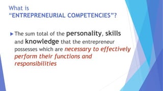 Entrepreneurship Introduction Part 3 - Core Competencies | PPTX