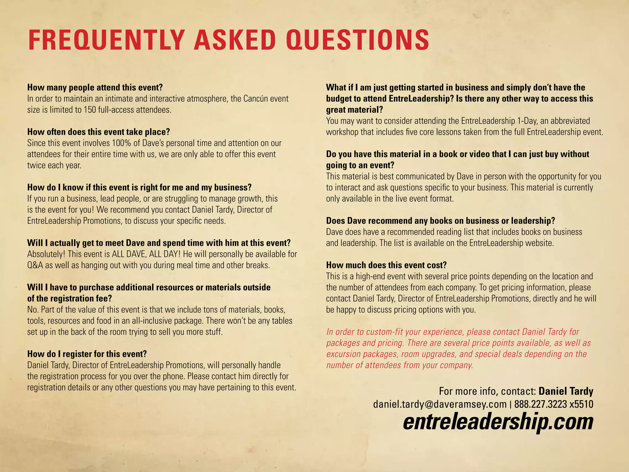 Dave Ramsey's EntreLeadership Master Series | PDF