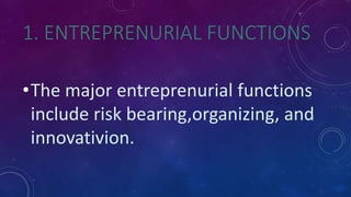 Managerial Functions of An Entrepreneur | PPTX