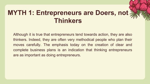 ENTREP.-CHAPTER-1 MYTHS IN ENTREPRENEURSHIP | PPTX