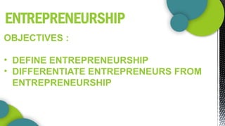ENTREPRENEURSHIP LESSON ONE INTRODUCTION.pptx