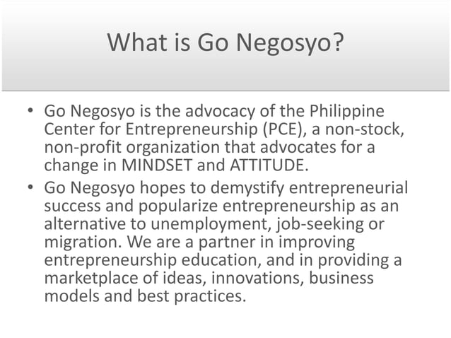 Go Negosyo Special Report | PPT