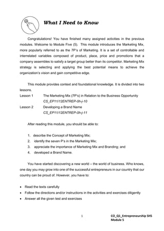 7P's of Marketing and Branding-Entrepreneurship | PDF