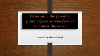 possible products or services meet needs | PPTX