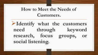 possible products or services meet needs | PPTX