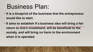 Entrep Business Plan for Senior High School Students | PPTX