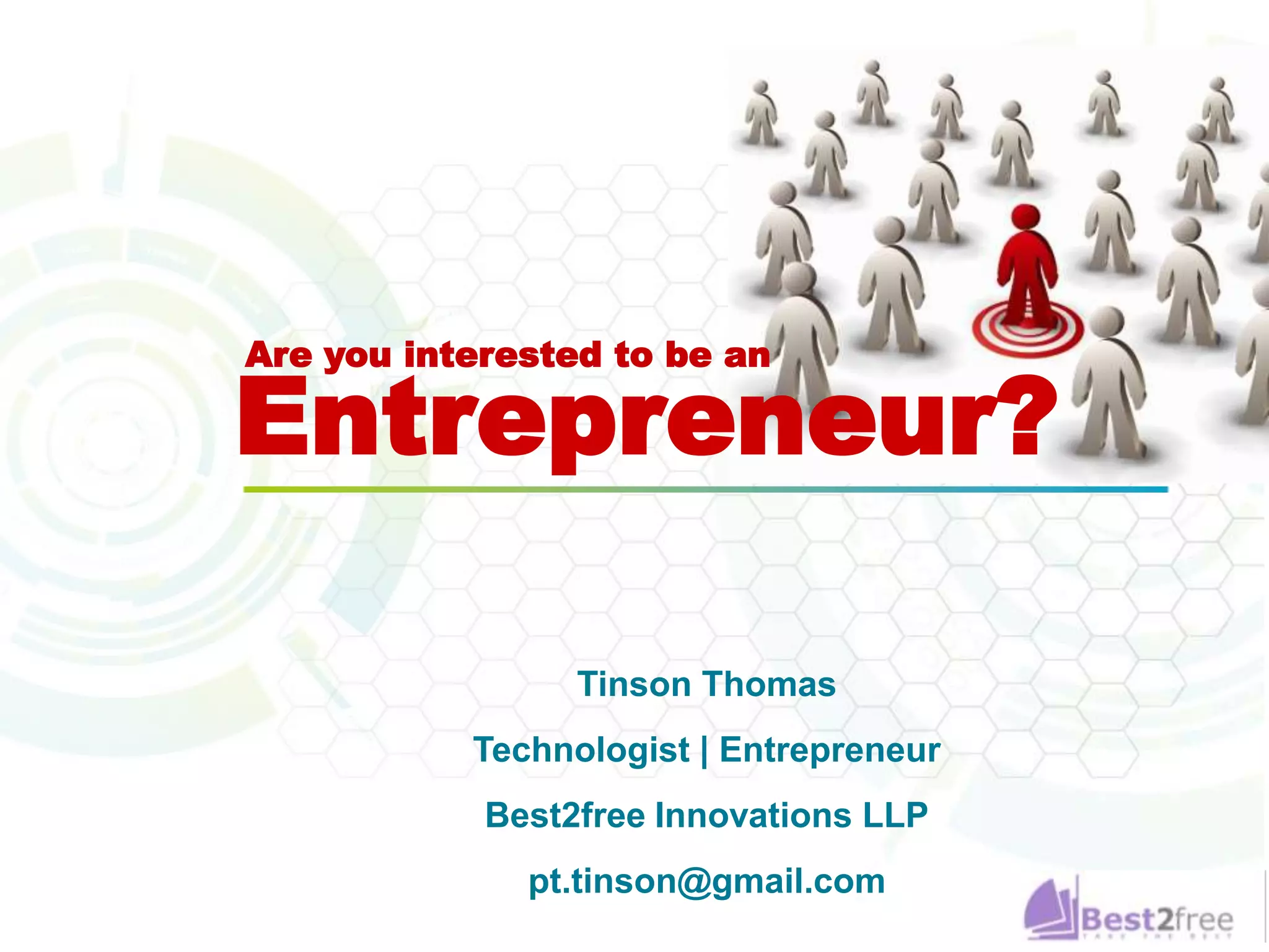 Are you interested to be an Entrepreneur? | PPT