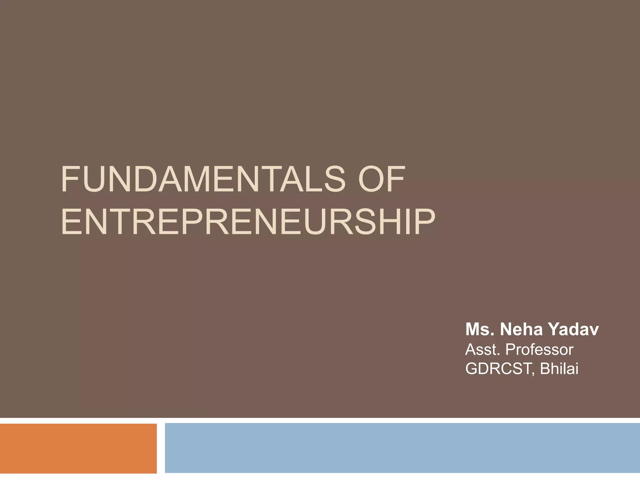 Fundamentals of Entrepreneurship | PPTX