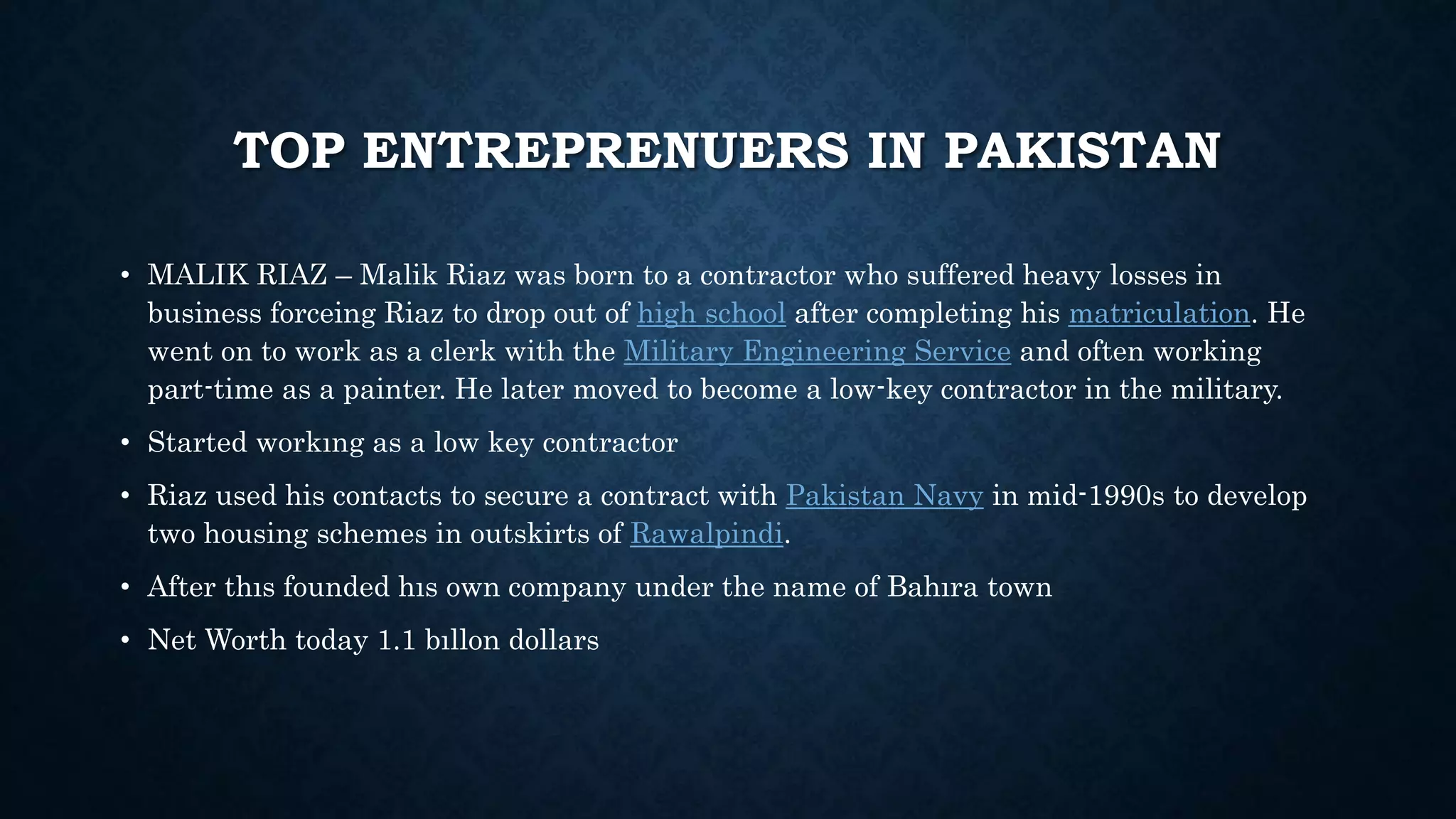 Entrepreneurship in Pakistan | PPTX