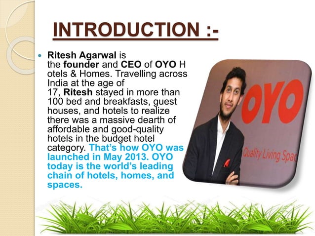 Entrepreneur case study oyo | PPTX