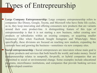 Entrepreneurship: concept ,types ,characteristics ,Nature & functions ...