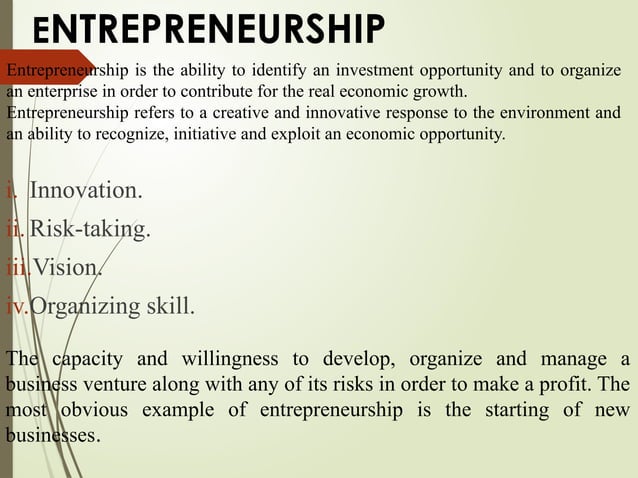 Entrepreneurship: concept ,types ,characteristics ,Nature & functions ...