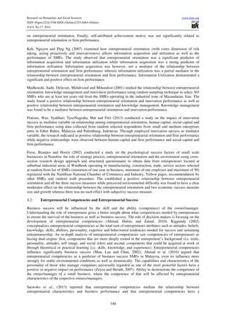 Entrepreneurial capability and entrepreneurial success of small | PDF