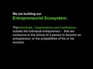 Entrepreneurial ecosystem p1 intro | PPTX
