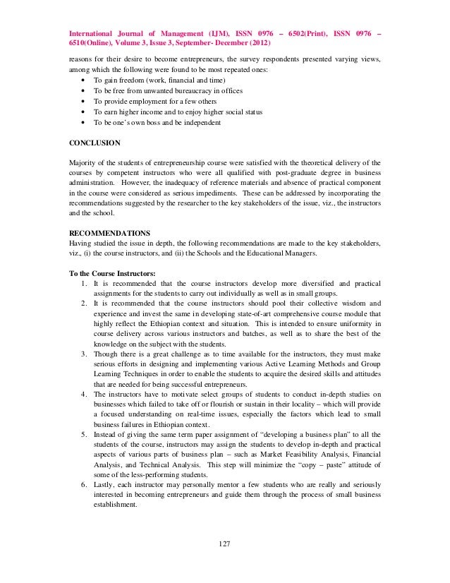 Entrepreneurial education in ethiopian universities current trends an…