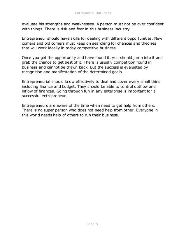 Entrepreneurial Ideas | PDF