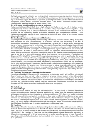 Entrepreneurial inclination among ghanaian university students the case of university of cape ...