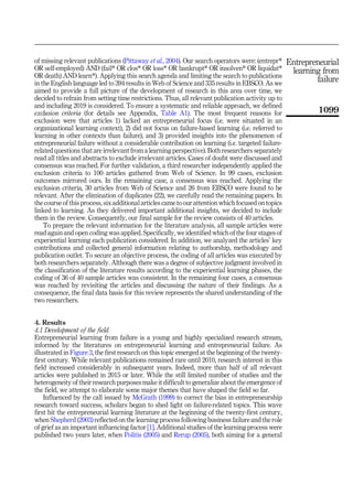 Entrepreneurial learning from failure a systematic review | PDF